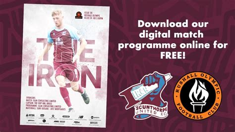 Digital Programme Iron V Rushall Olympic Scunthorpe United Fc