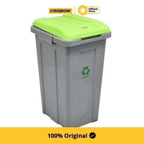 Promo Promo Krisbow Dust Bin Tempat Sampah Plastik Tutup Ltr Hijau Diskon Di Seller