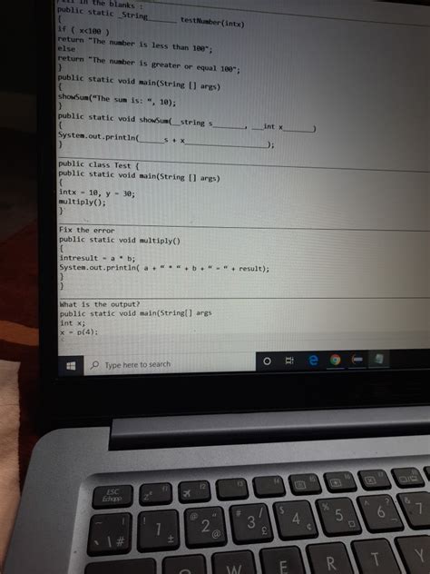 Solved The Blanks Public Static String Testnumberintx If