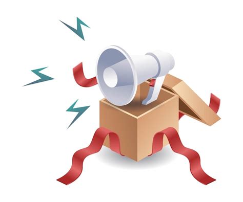 Premium Vector Megaphone Emerging From Cardboard Box