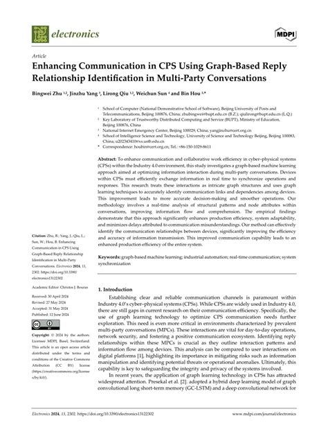 Pdf Enhancing Communication In Cps Using Graph Based Reply