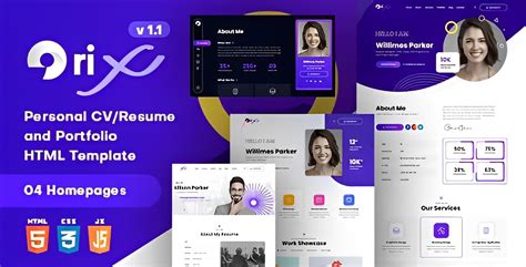 Orix Personal CV Resume And Portfolio HTML Template Bliter GPL