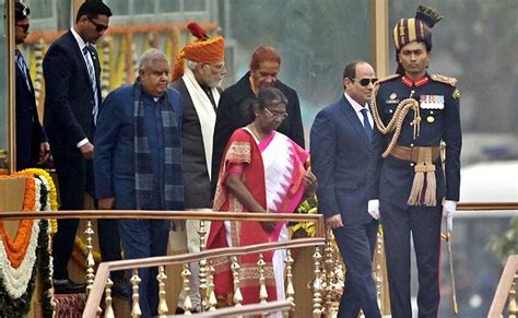 74th Republic Day President Murmu Unfurls Tricolour Egyptian Prez