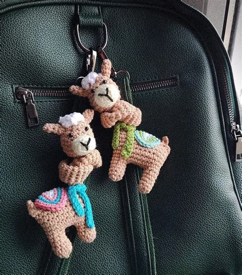 Crochet Long Necked Alpaca Bag Charm