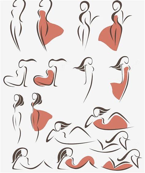 女孩高清素材 女性 手绘女人 简笔画 简约 线条 元素 免抠png 设计图片 免费下载 页面网页 平面电商 创意素材 花瓣网