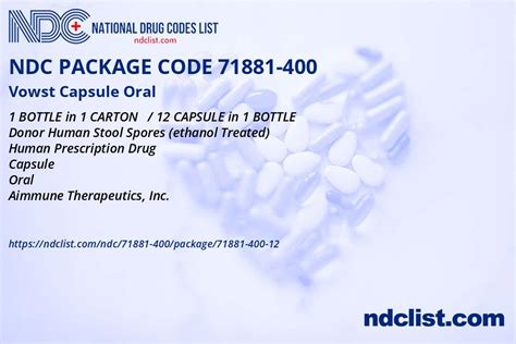 Ndc Package 71881 400 12 Vowst Capsule Oral