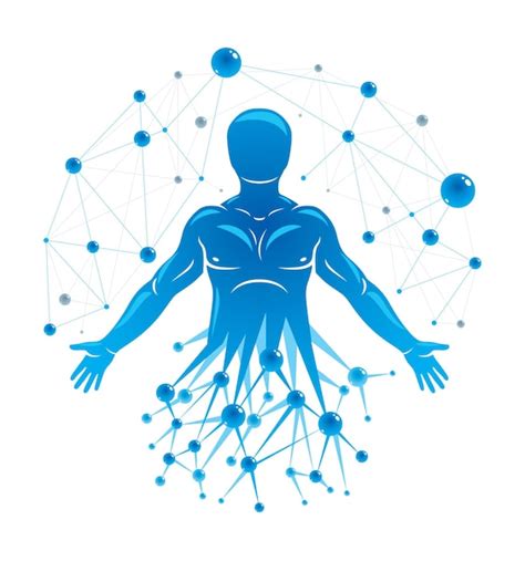 Premium Vector Vector Illustration Of Strong Male Made Using Wireframe Mesh And Scientific