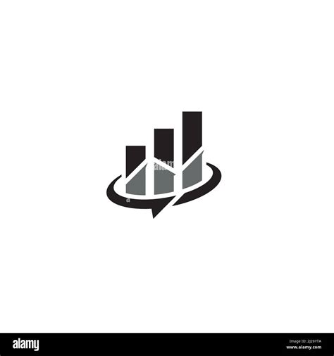 Bar Chart Line Graph And Arrow Logo Or Icon Design Stock Vector Image