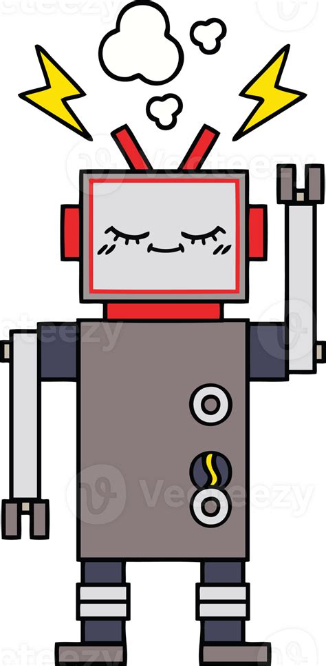 Cute Cartoon Of A Dancing Robot 45106935 Png