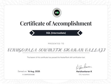 Sql Database Dataanalytics Learningjourney Hackerrank