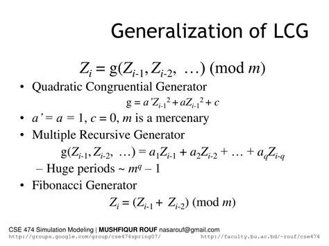 PPT CSE474 Simulation And Modeling Generating Random Numbers