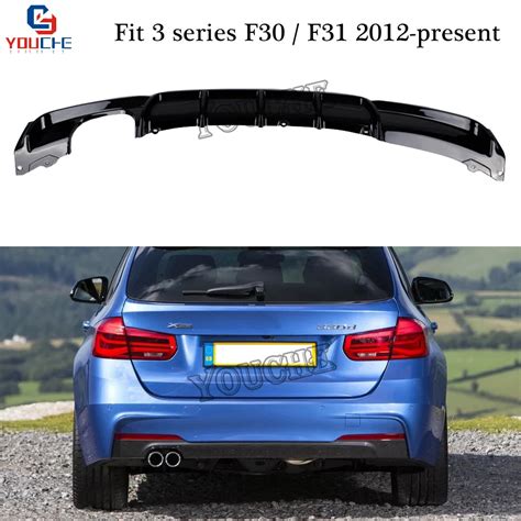 F30 Rear Bumper Diffuser For BMW 3 Series F30 F31 Sedan Wagon Sport Edition M Performance Gloss