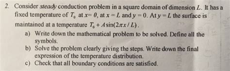 Solved Consider Steady Conduction Problem In A Square Domain