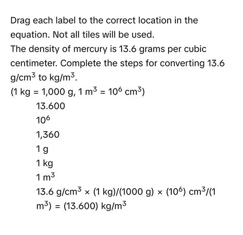 Solved Drag Each Label To The Correct Location In The Equation Not All Tiles Will Be Used The