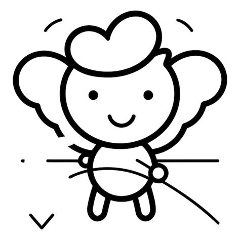 Premium Vector Cupid With A Bow And Arrow Vector Illustration In