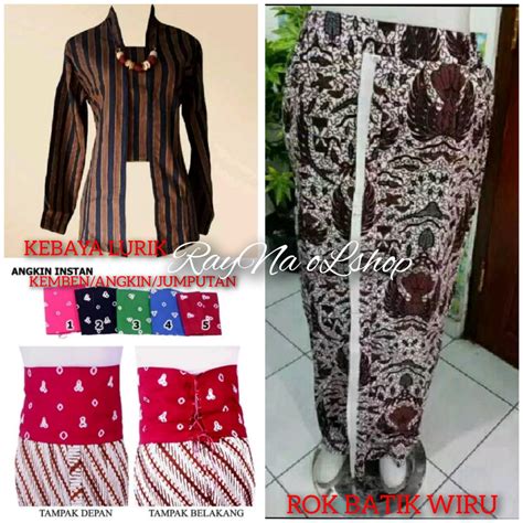 Jual 1 Setel Baju Kebaya Lurik Rok Wiru Kembenjumputanangkin