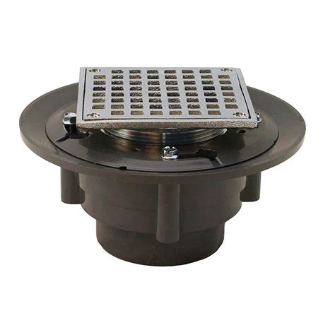 JONES STEPHENS 3 In X 4 In Heavy Duty PVC Drain Base With 3 1 2 In IPS Metal Spud And 5 In