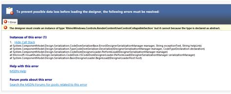 Cannot Open Form In Design Mode In Visual Studio Rhino Developer Mcneel Forum
