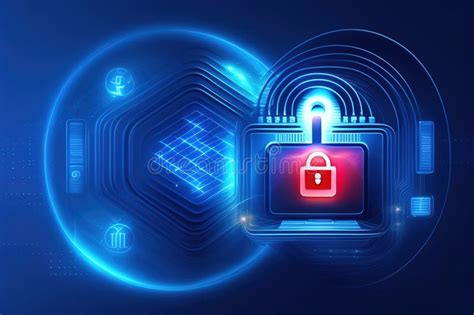 Generative Ai Cybersecurity Concept Cloud And Information Stock Illustration Illustration Of