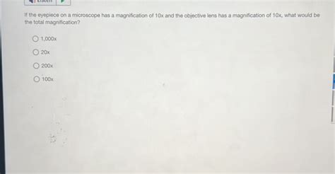 If The Eyepiece On A Microscope Has A StudyX