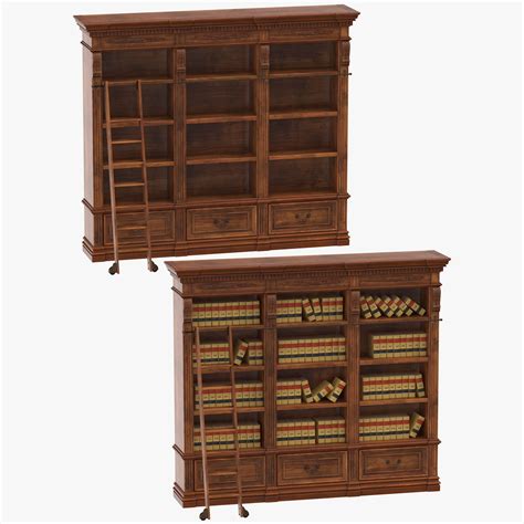 Classical Book Shelves Collection 3d Model 69 Max Obj C4d Free3d