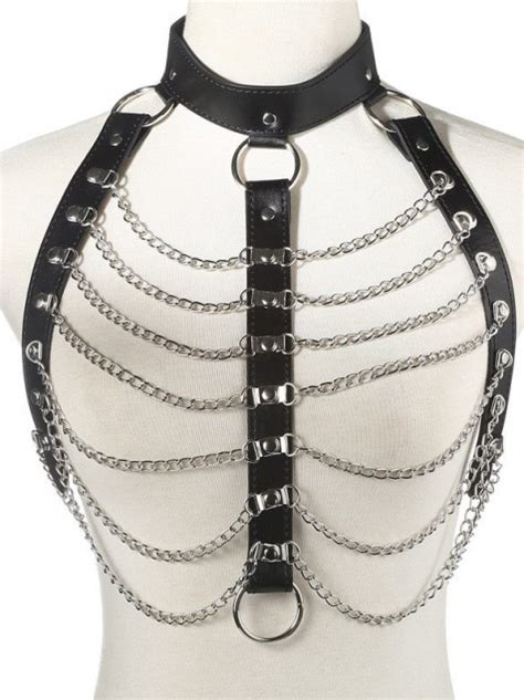 ARNES PARA PECHO SEXY PUNK SADO GOTICO MODELO BlackRabbit LolaPay