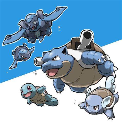 Squirtle Blastoise Wartortle Carracosta And Tirtouga Pokemon