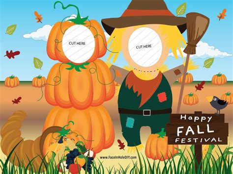 Fall Photobooth Face In Hole Board Cutout Tiled Digital File To Print