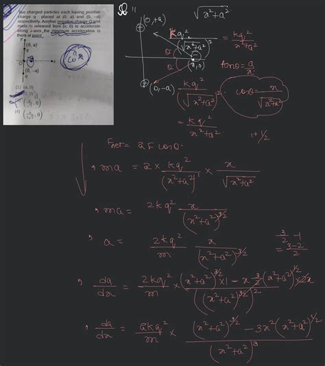Two Charged Particles Each Having Positive Charge Q Placed At 0 A And