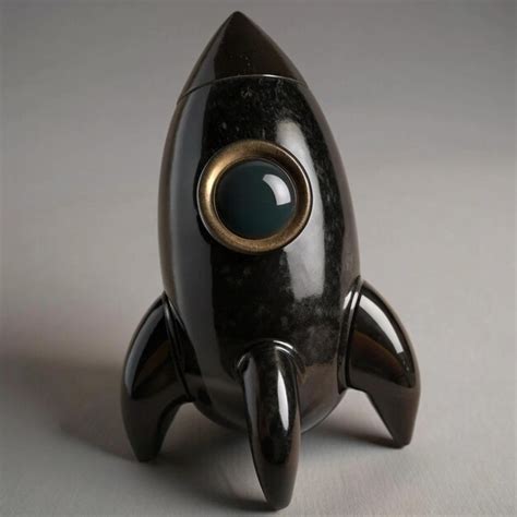 3d Glossy Plastic Rocket With Dynamic Curves And Vibrant Colors