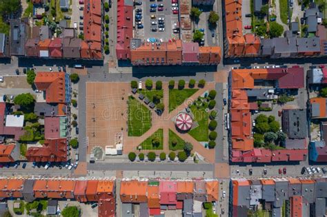 ZORY, POLAND - JUNE 04, 2020: Aerial View of Central Square in Zory ...