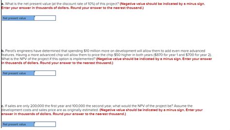 Solved A What Is The Net Present Value At The Discount Chegg