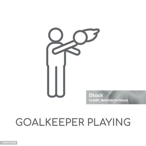 골키퍼 게임 아이콘 선형 아이콘입니다 레크리에이션 게임 컬렉션에서 흰색 배경에 현대 개요 골키퍼 재생 로고 개념 Championship에 대한 스톡 벡터 아트 및 기타