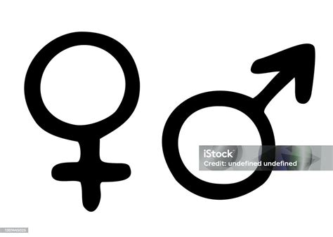 성별 기호 여성과 남성의 벡터 일러스트레이션 흰색 배경에 격리 된 손으로 그린 요소 0명에 대한 스톡 벡터 아트 및 기타 이미지