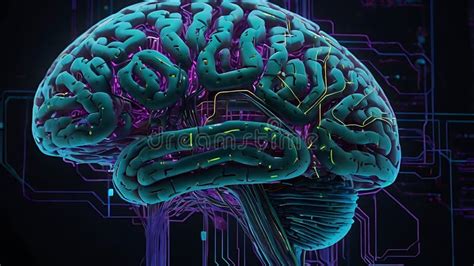 Digital Brain Network Glowing Ai Neural Pathways And Data Streams