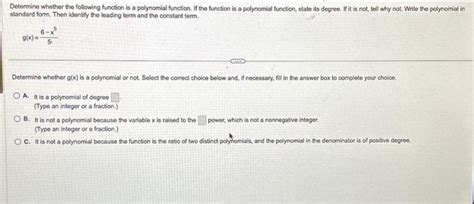 Solved Determine Whether The Folowing Function Is A
