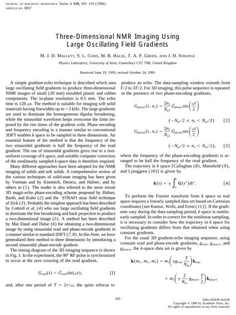 Pdf Three Dimensional Nmr Imaging Using Large Oscillating Field Gradients Dokumen Tips