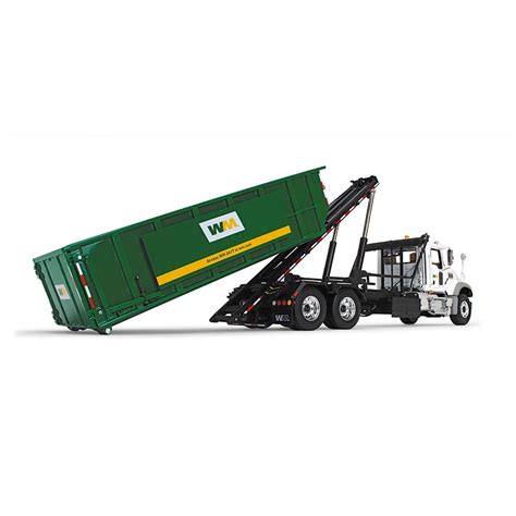 Mack Granite Mp Roll Off Truck With Ribbed Style Container Waste Mana