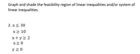Solved Graph And Shade The Feasibility Region Of Linear Chegg Com