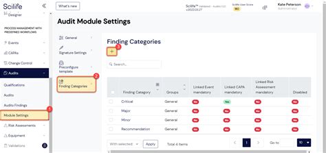 How Can I Add More Audit Finding Categories Scilife