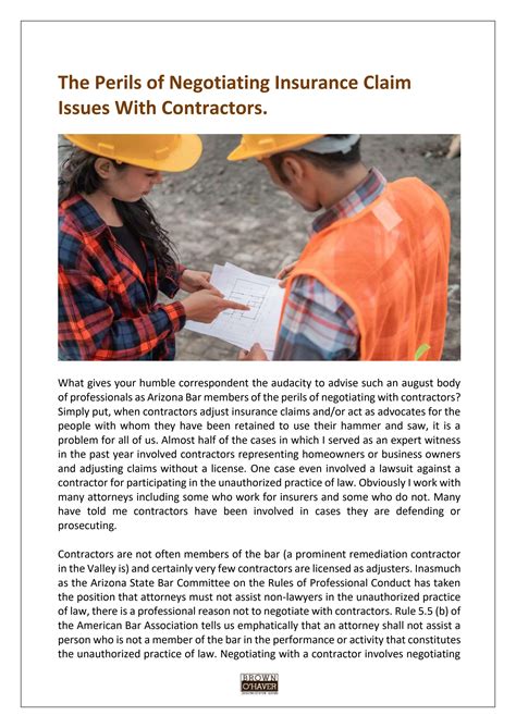 The Perils Of Negotiating Insurance Claim Issues With Contractors By Brownohaverok Issuu