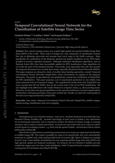 PDF Temporal Convolutional Neural Network For The Classification Article Temporal