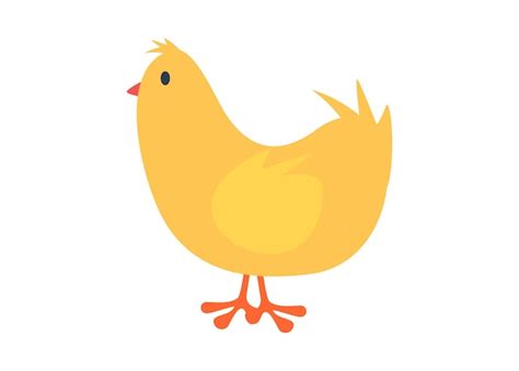 Premium Vector Cute Yellow Chick Side View Simple Flat Illustration