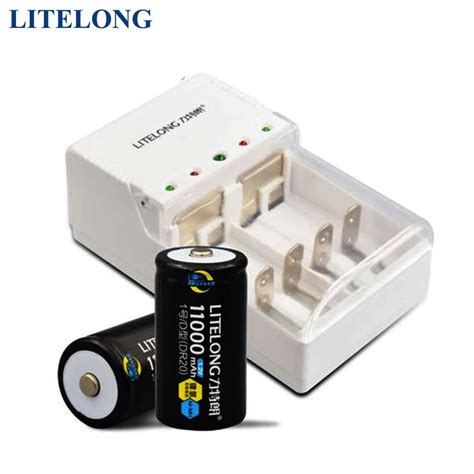 2pcs Litelong 11000 Mah Rechargeable D(dr20) Battery With Lcd Display ...