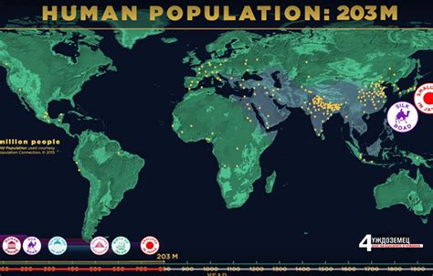 Анимация показва ръста на човешката популация през последните 200 000 години видео