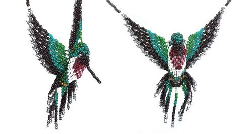 Hummingbird Seed Bead Pattern Square Stitch Hummingbird Earrings