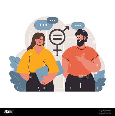 Two Colleagues Discussing Equality Man And Woman With Gender Equality