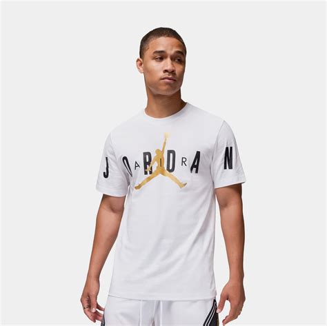 Jordan Air Stretch Mens Short Sleeve Shirt White Gold Dv1445 102 Shoe