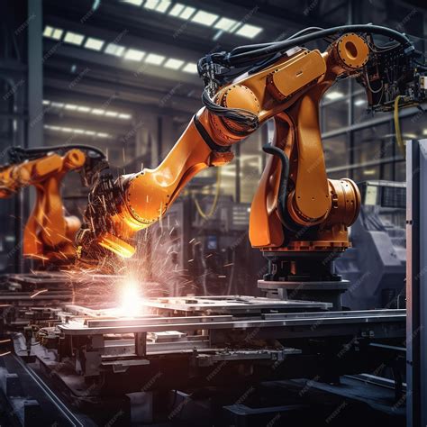 Premium Photo Automated Robot Arm Assembly Line