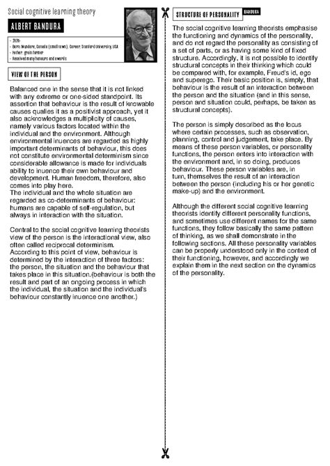 Social Cognitive Theory Understanding Personality Dynamics And